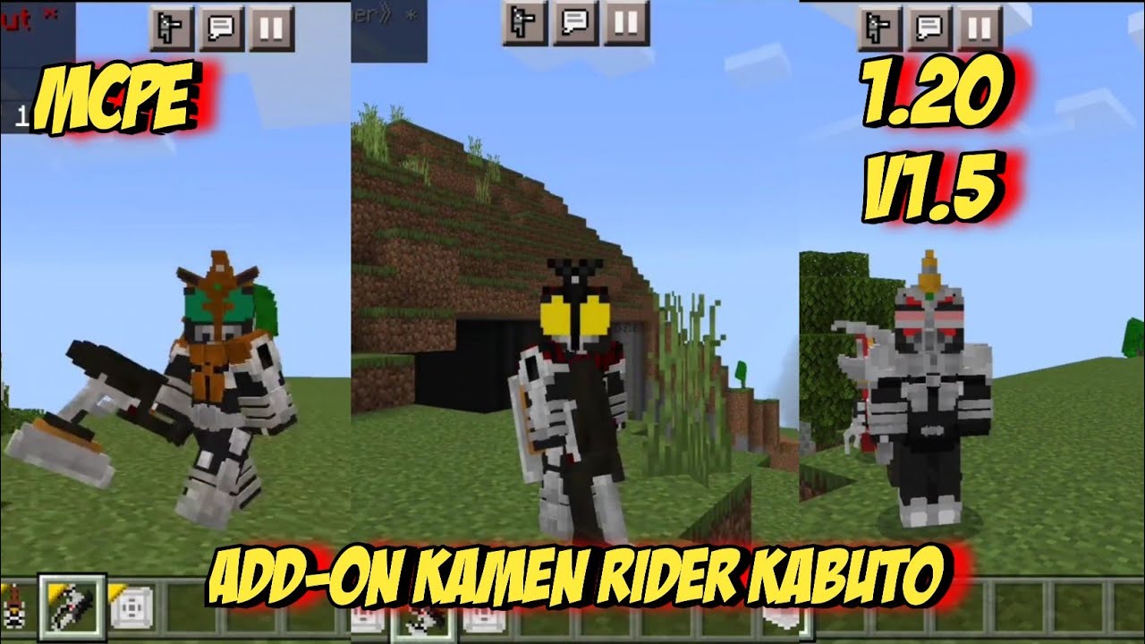 Showcase Addon Kamen Rider Kabuto v1.5 MCPE Minecraft Indonesia - YouTube