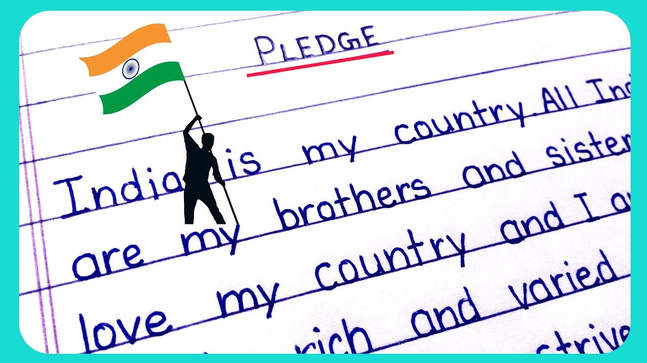 India is my country Pledge in English | Indian pledge writing | Indian ...