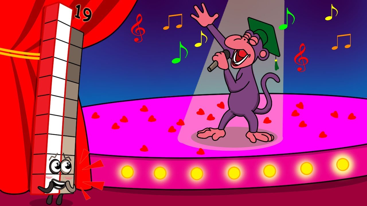 Numberblocks 19 is stunned by Oboe from Baby Genius | Numberblocks ...