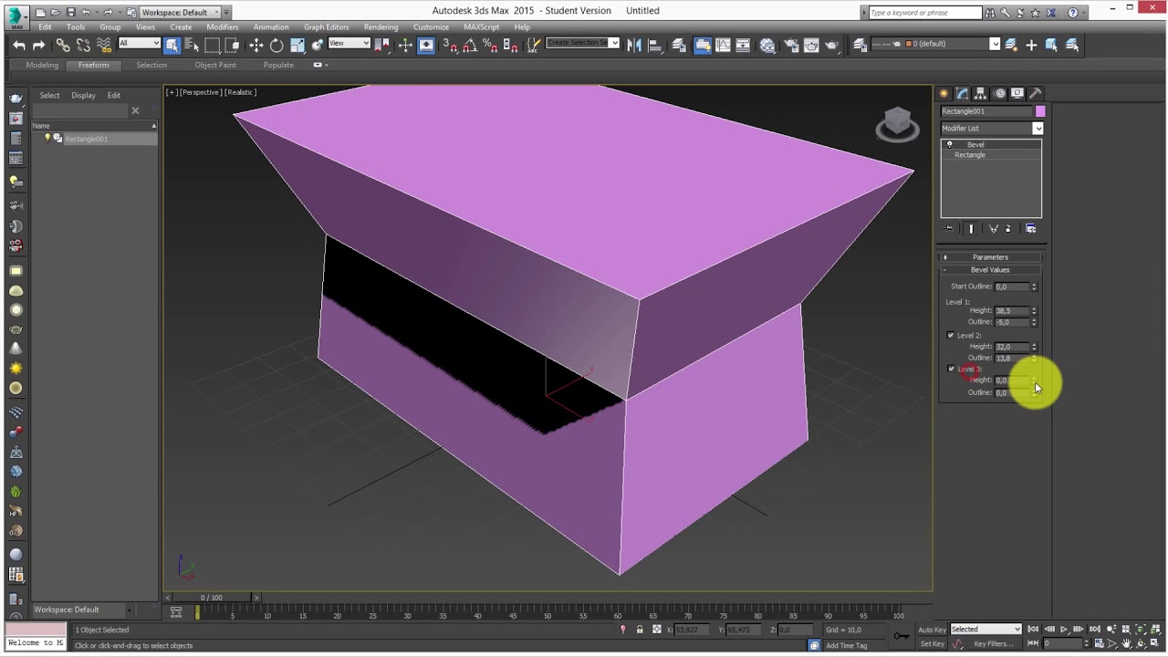 3Ds Max Dersleri 3Ds Max Ders 30 Extrude ve Bevel - YouTube
