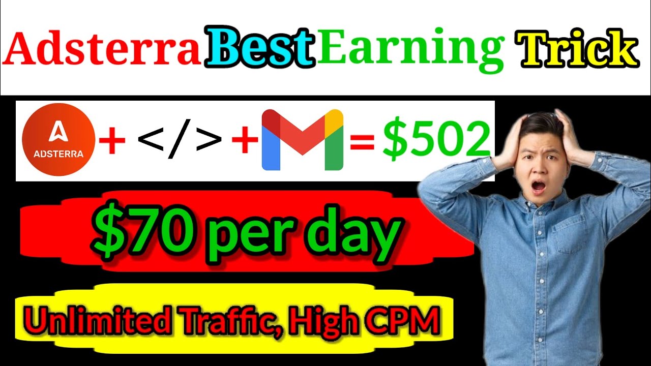 Earn $70 on One Click || Adsterra earning trick || Adsterra Direct Link ...