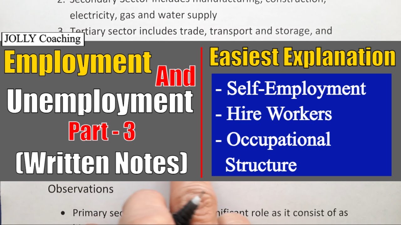Employment chapter | Employment and Unemployment class 12 | Employment ...