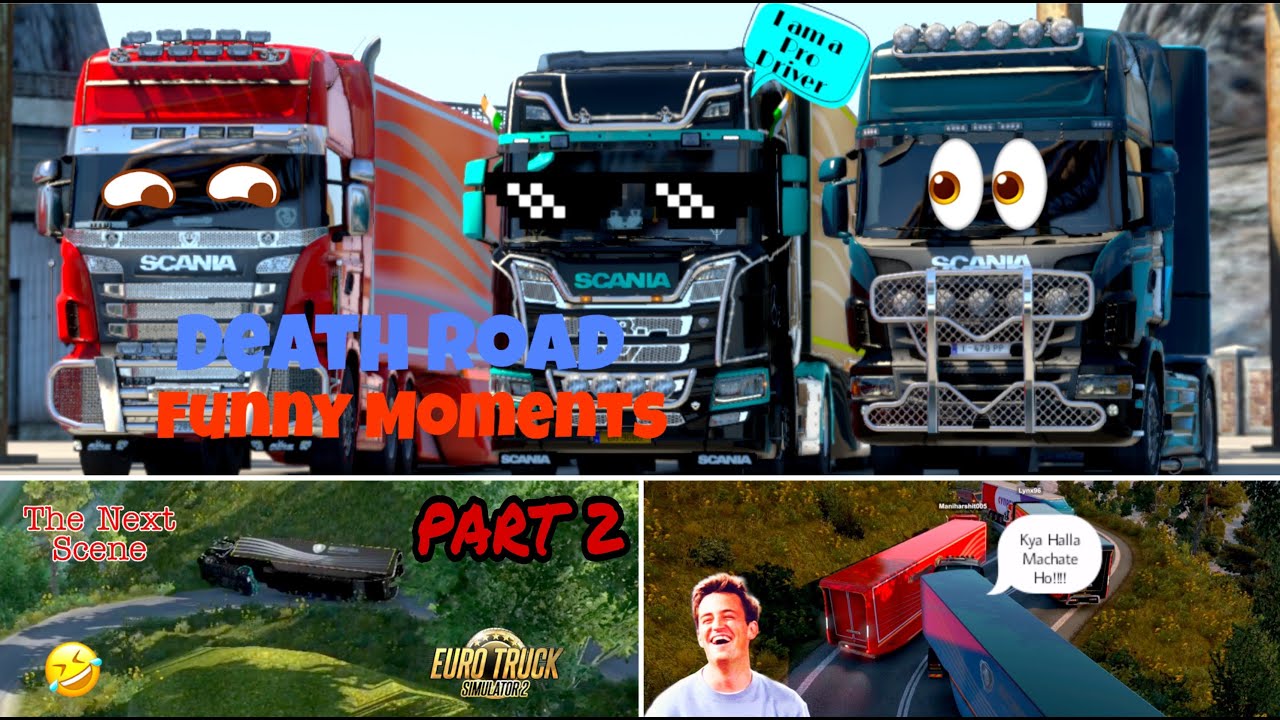 DEATH ROAD FUNNY MOMENTS PART 2 #1 ETS2MP - YouTube