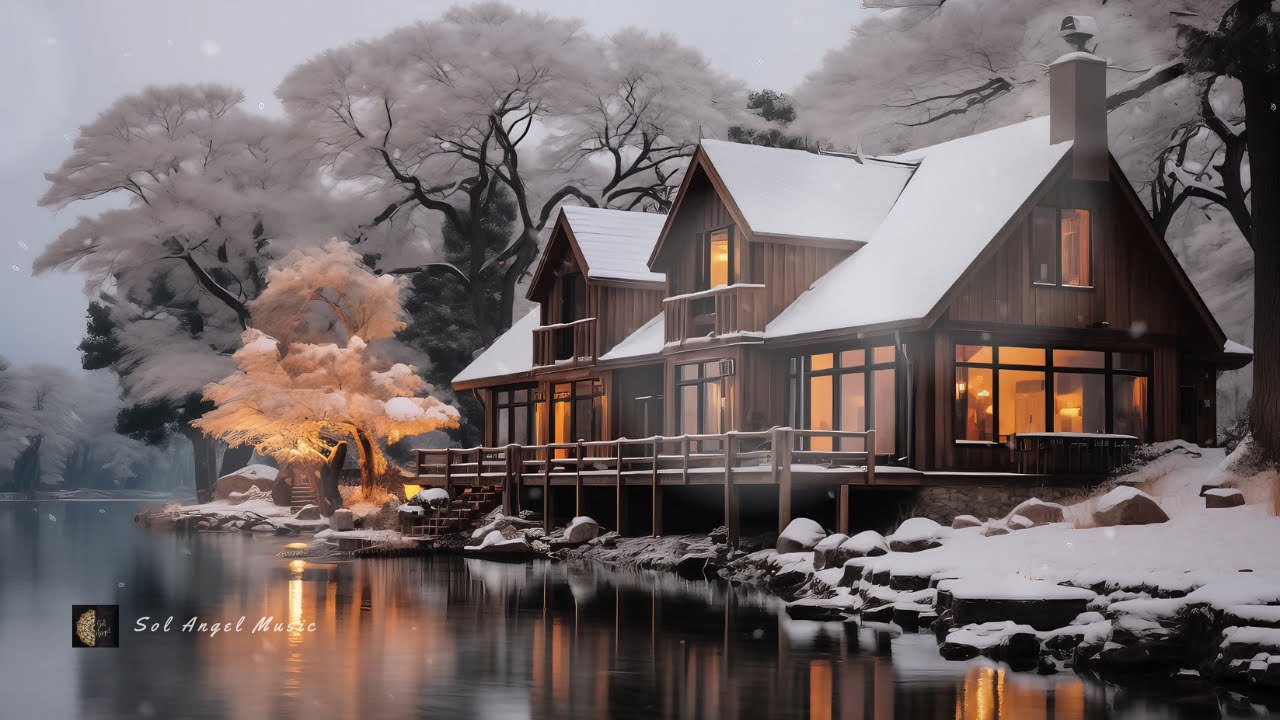 Snowfall in Lake House ️ WINTER SOUNDS for Relaxing and Studying - YouTube