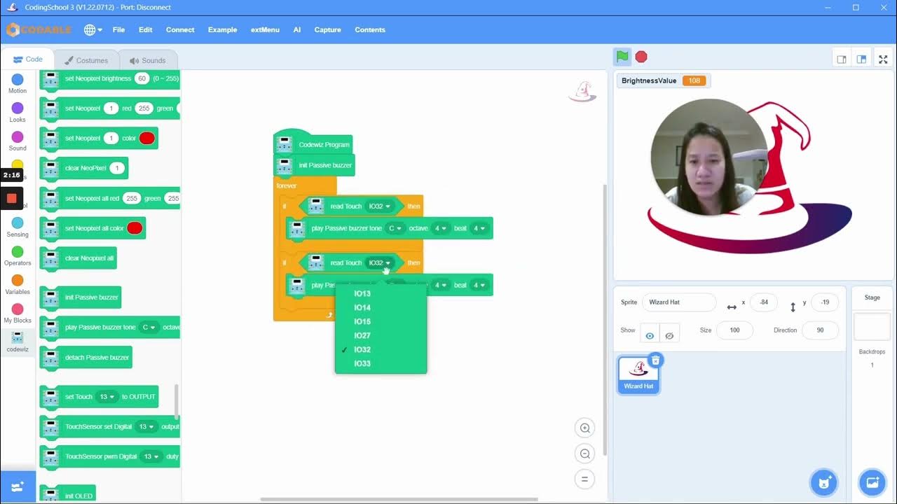 CodeWiz- Making a Finger flute with capacitive touch sensor - YouTube