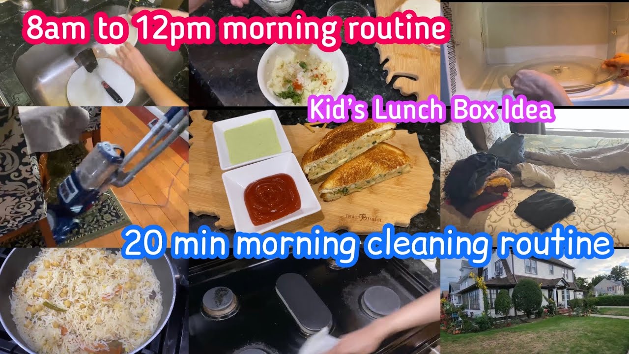 Kid’s Lunch Box Idea | 8 Am to 12 Pm Morning Routine | 20 Minute ...