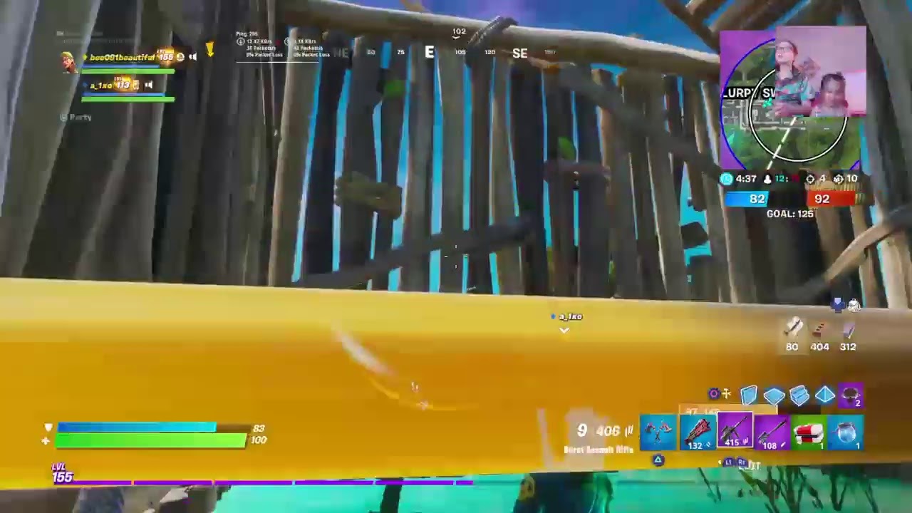 Playing fortnite w my sis alain - YouTube