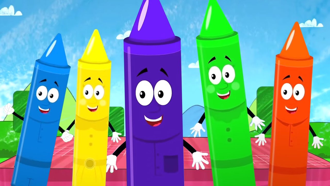 Five Little Crayons Nursery Rhyme And Cartoon Video by The Five Little ...