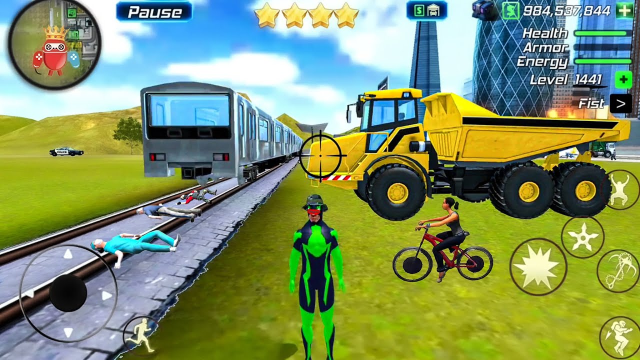 Rope Frog Ninja Hero Strange Gangster - Construction Truck at Train ...