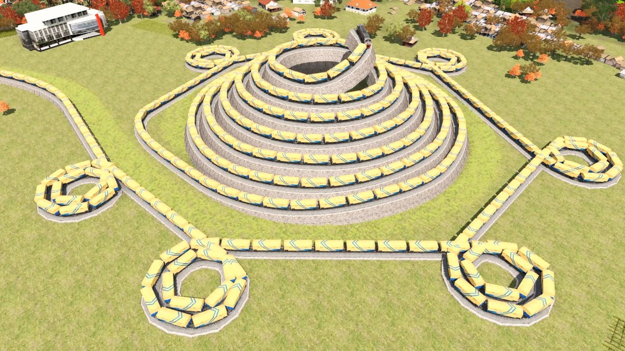 Flying Train To The Sky To The Moon🚂Giant High Pyramid Rail🚦Trainz ...