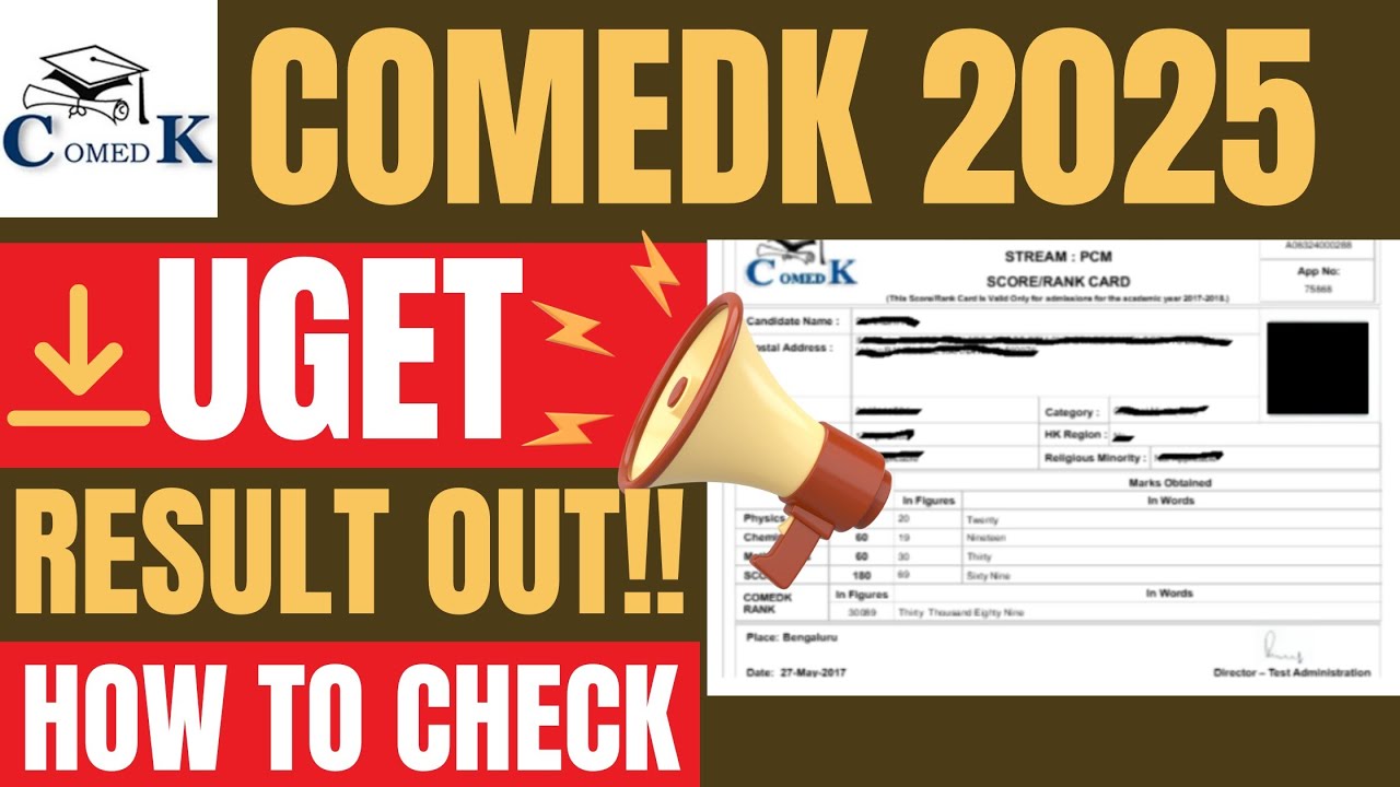 comedk result 2025 | how to check comedk result 2025 | comedk uget ...