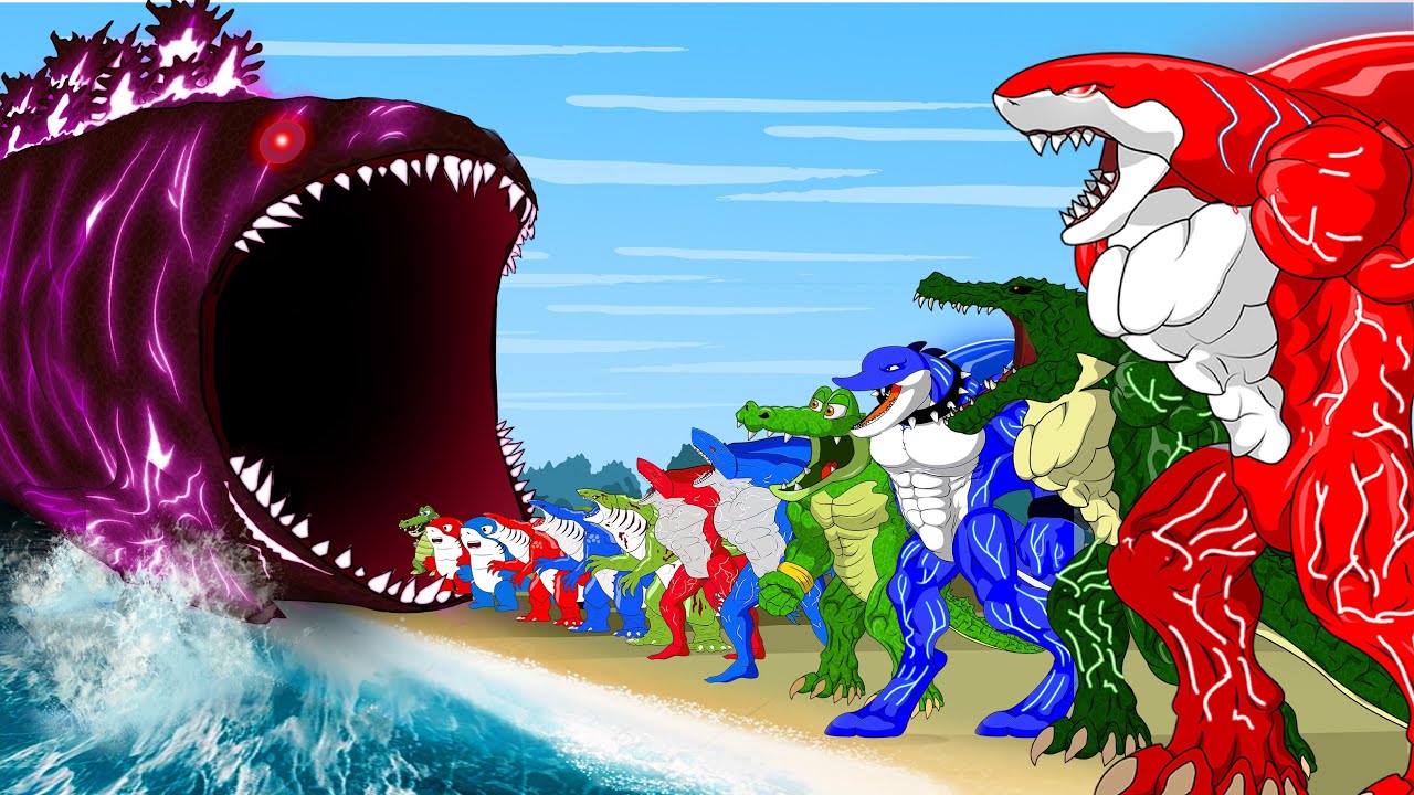 SHIN BLOOPZILLA vs GODZILLA, SHARKZILLA, CROCOZILLA : Who Is The True ...