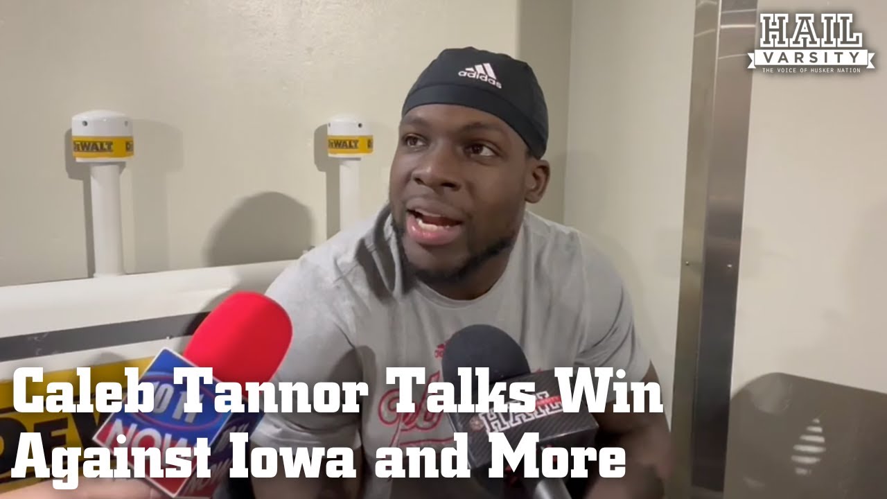 Nebraska Football: Caleb Tannor Talks Win Against Iowa and More - YouTube