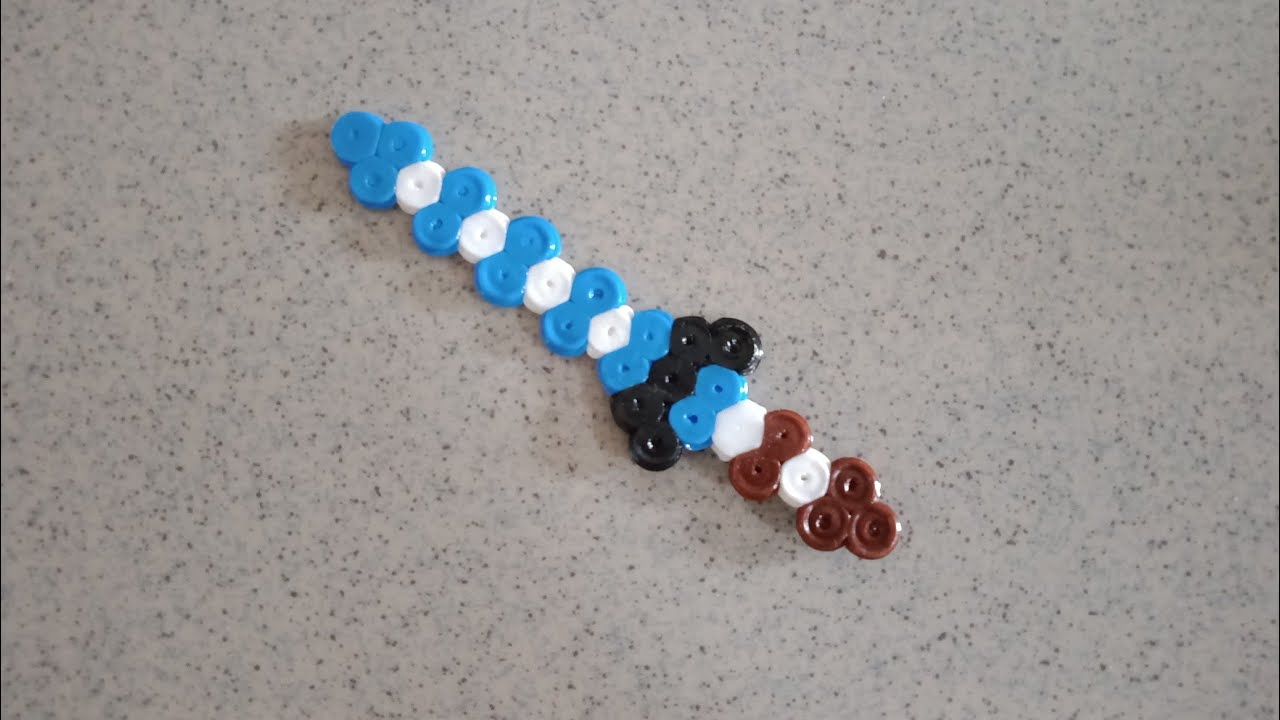 How to make a simple sword with perler bead - YouTube