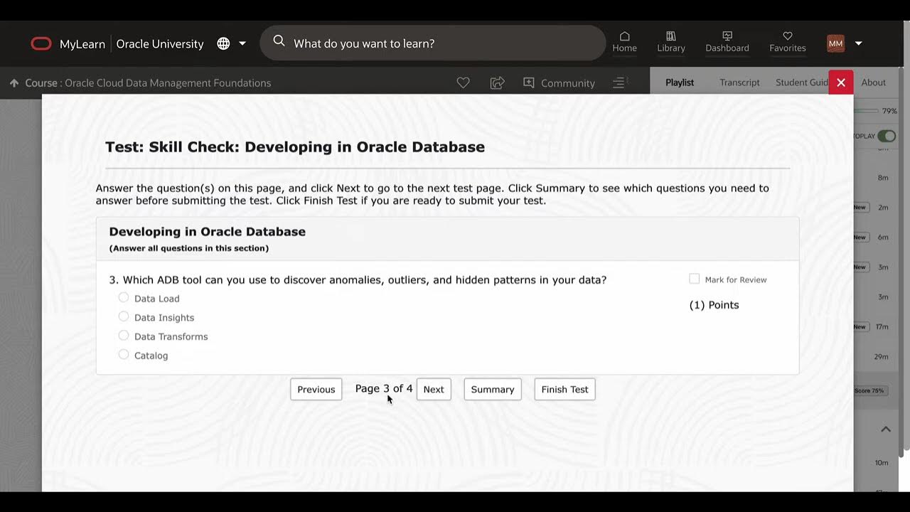Skill Check: Developing in Oracle Database | Oracle Cloud Data ...