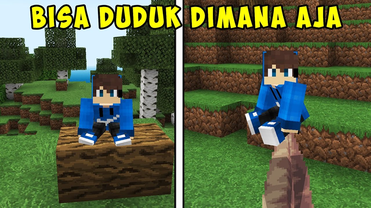 CARA DUDUK DI MINECRAFT DIMANA AJA! - ADDON Simply Sit MINECRAFT PE! - YouTube