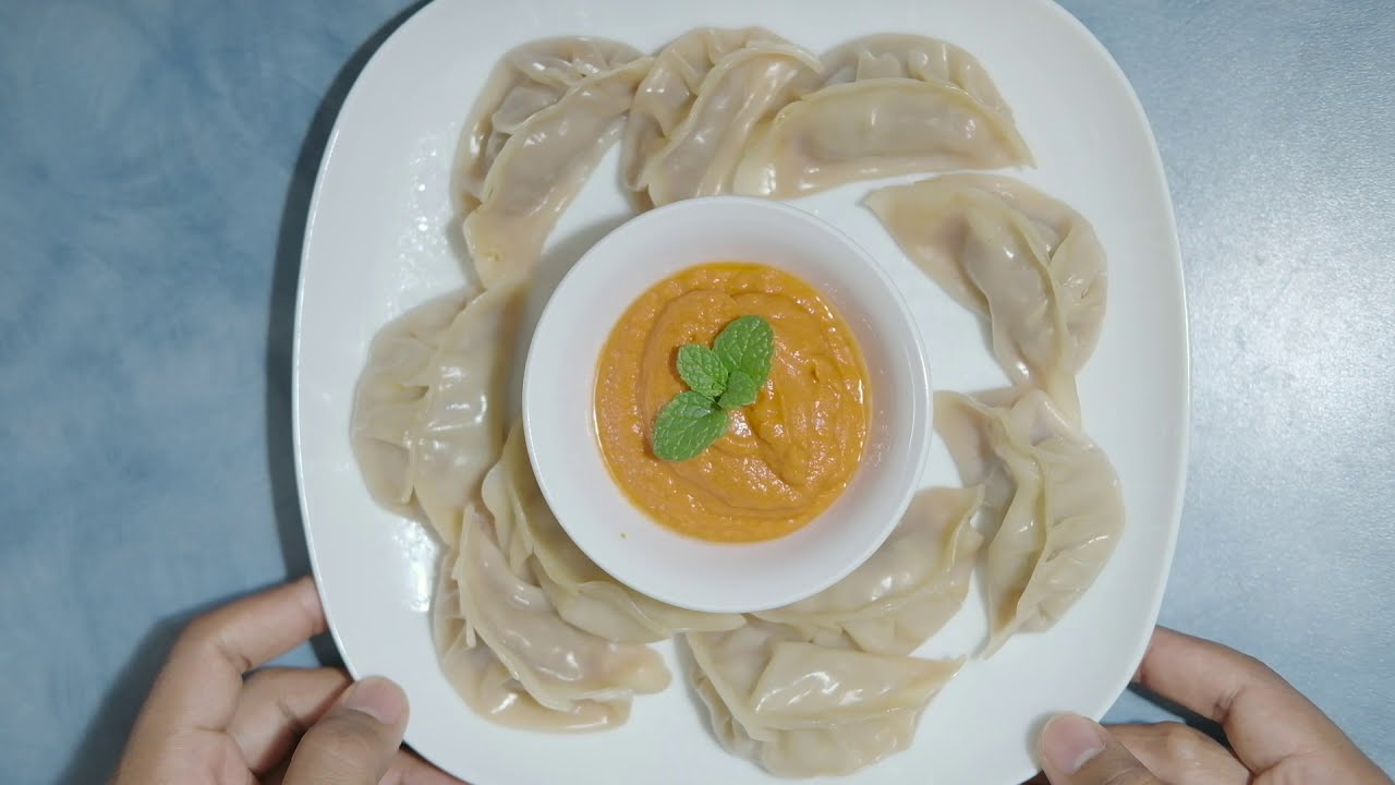 Quick and easy MOMO recipe with chutney - YouTube