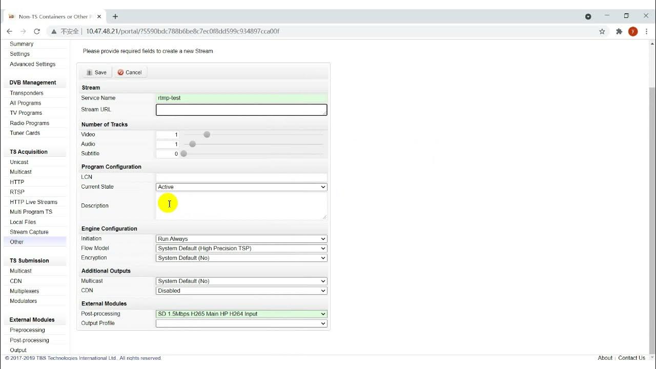 How to import RTMP stream with TBS8510 IPTV transcoder? - YouTube