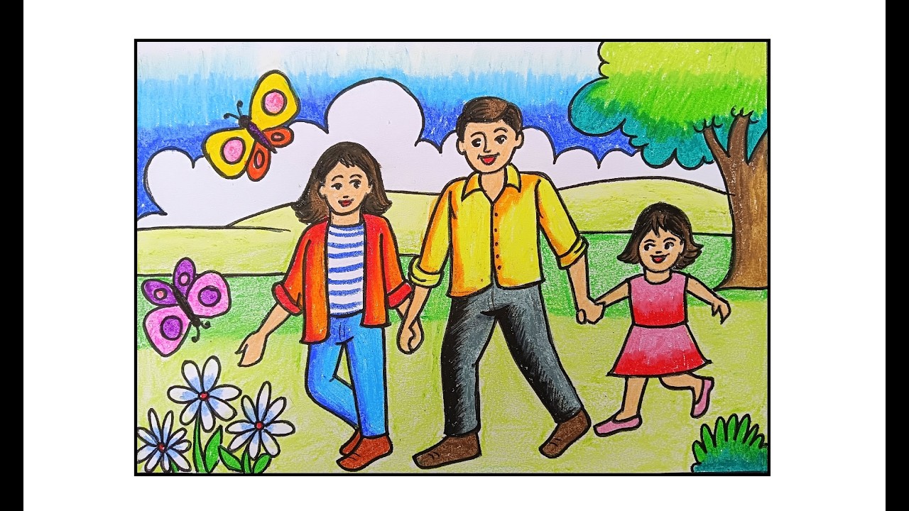 FAMILY PENCIL DRAWING/FAMILY PENCIL DRAWING/HOW TO DRAW FAMILY LINE ...