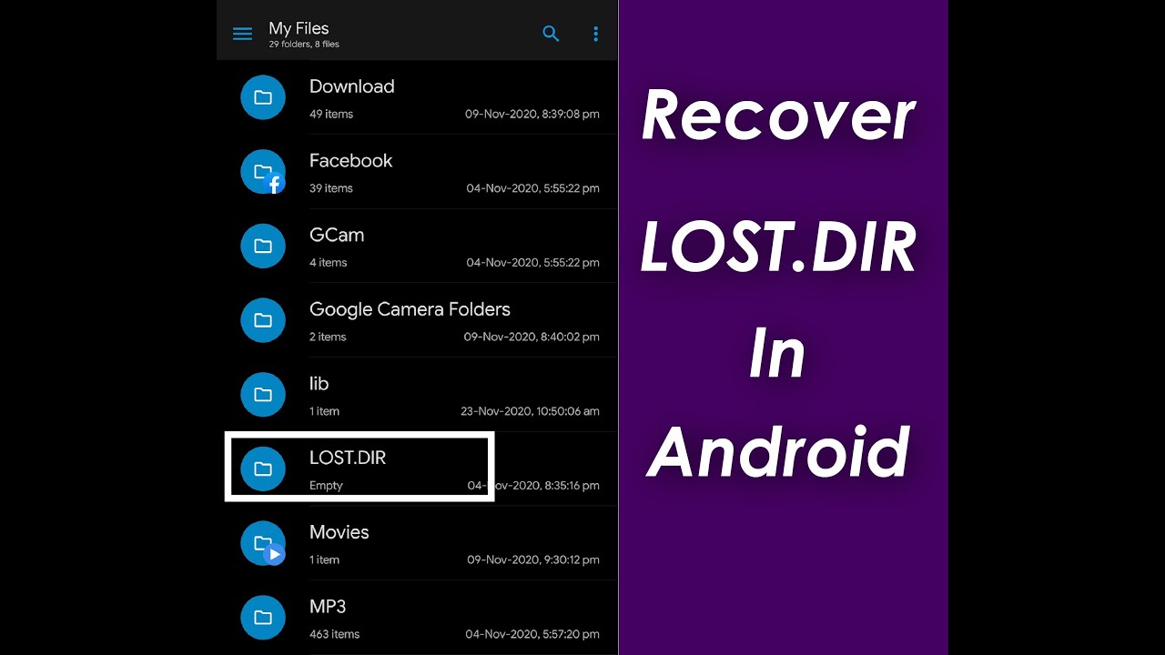 How to Recover Lost Files From LOST DIR Folder ( No Root ) | Lost DIR File Recovery | 2021 - YouTube