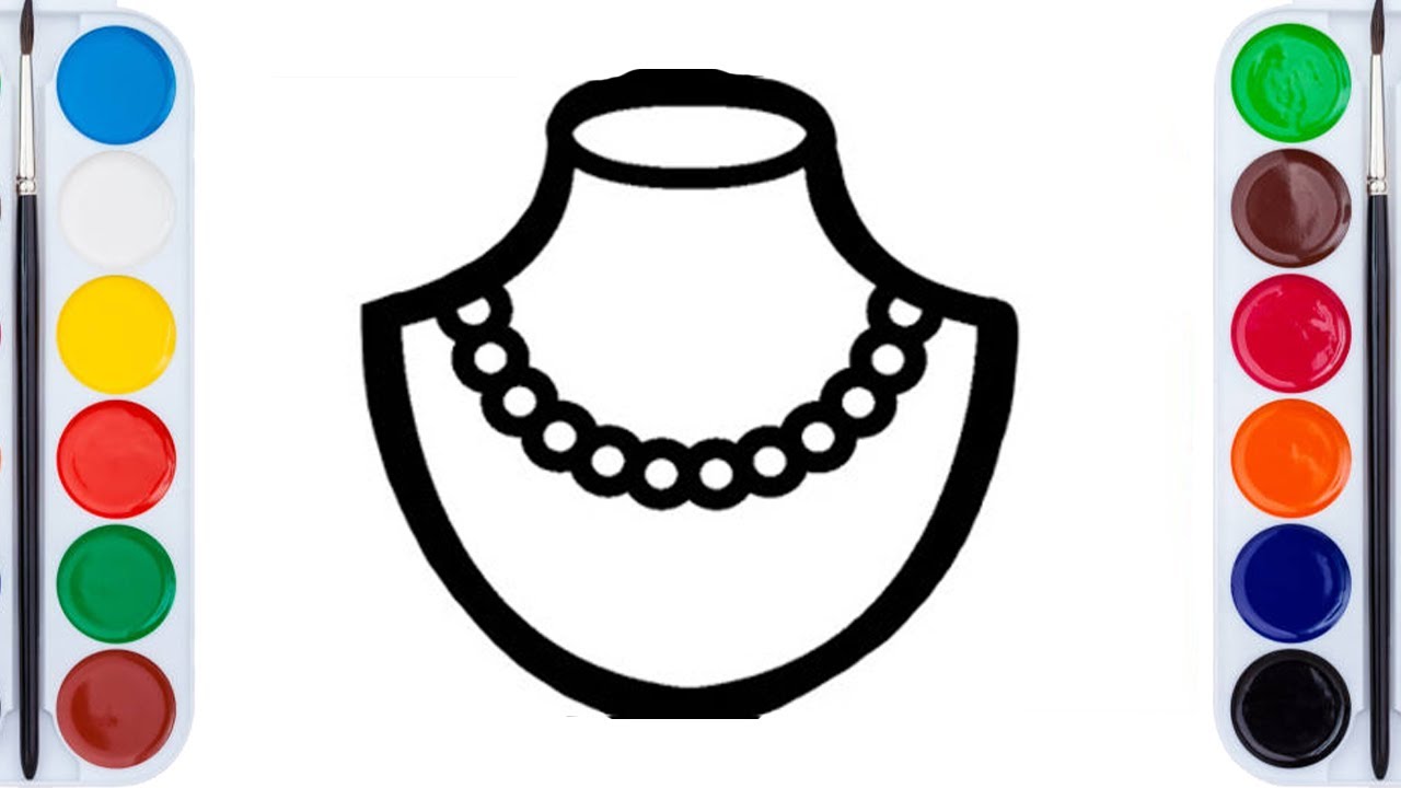Necklace Drawing, Painting and Coloring for kids and toddlers | Draw ...