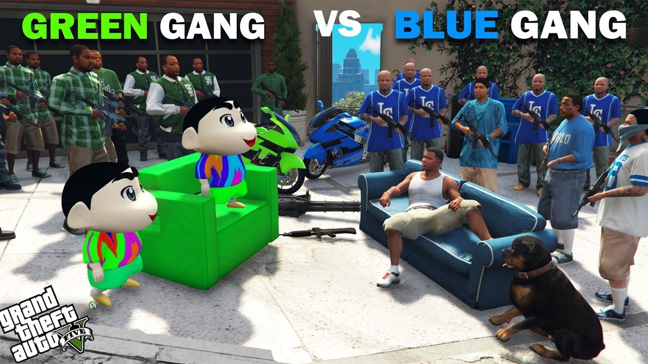 Shinchan Green Gang VS Franklin Blue Gang In GTA 5! - YouTube