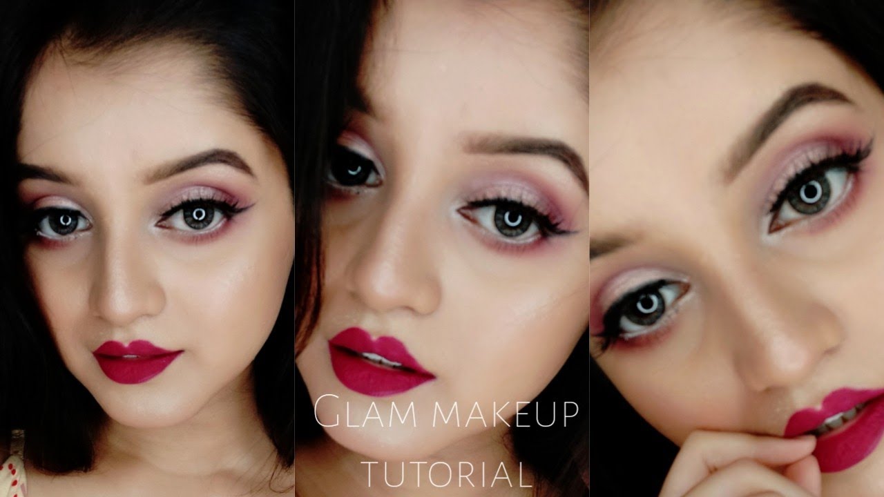 Glam party makeup tutorial.. - YouTube
