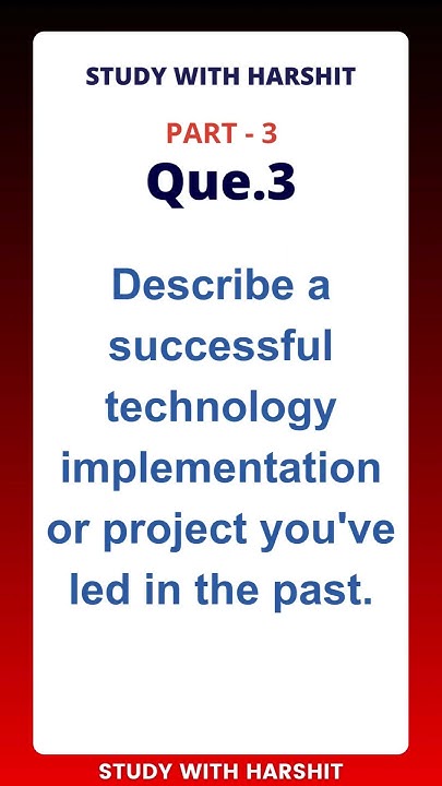 Part 3 Chief Technology Officer (CTO) Interview Question And Answer / Question 3 with Sample ...