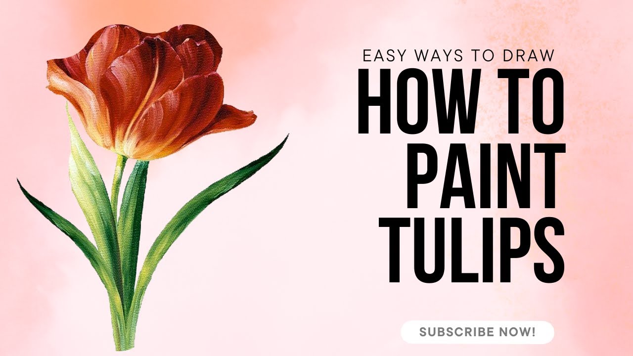 Tulip art،paint tulip with watercolor for beginners - YouTube