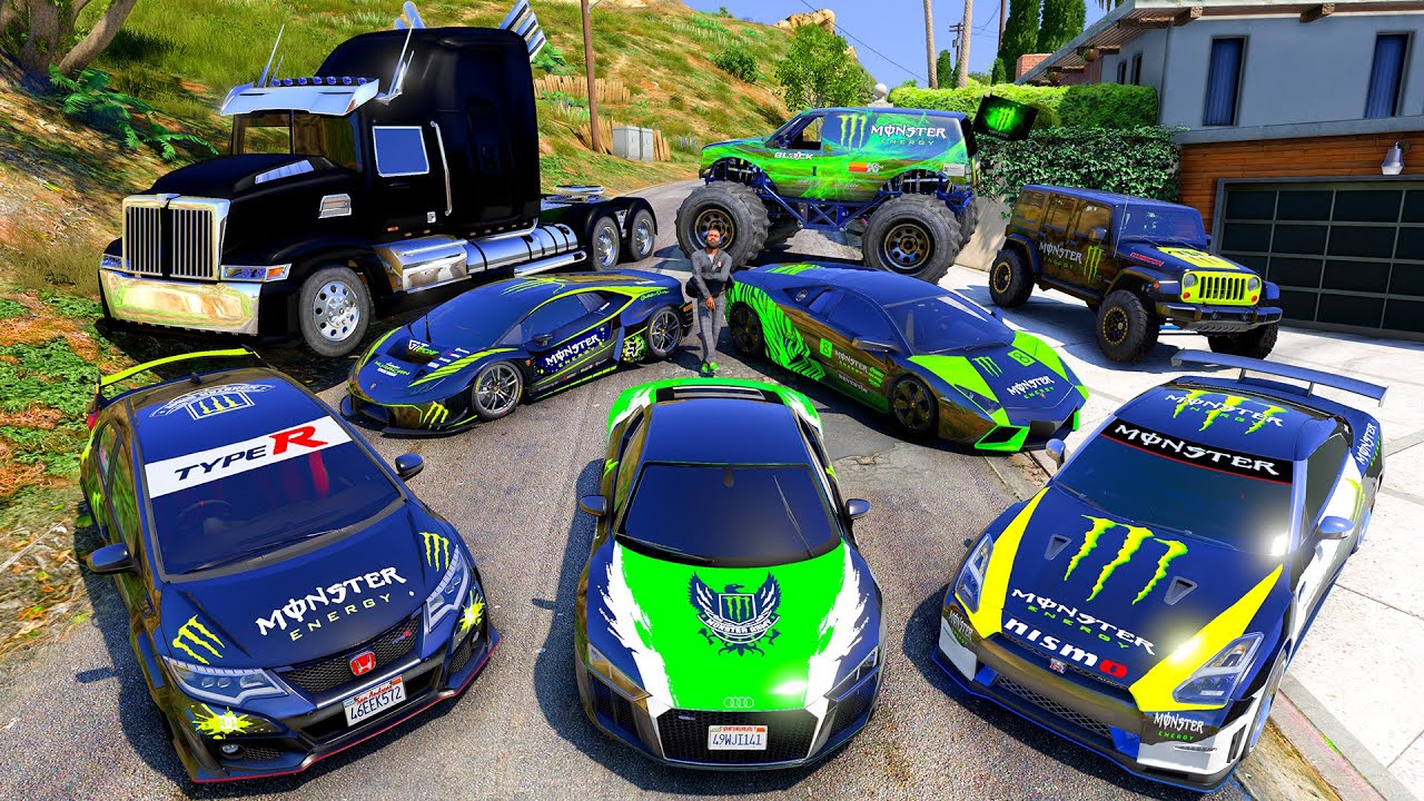GTA 5 - Stealing MONSTER Super - Car's with Franklin (Real Life Cars ...