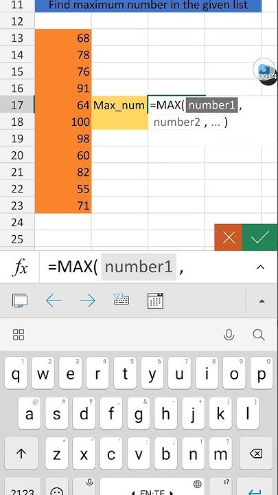 Excel basics Finding maximum number im excel - YouTube