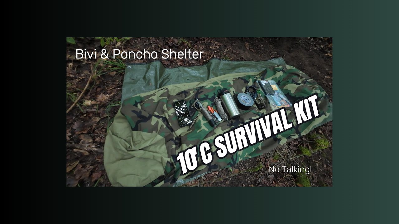 10'C Survival Kit Bivi & Poncho Shelter #bivi #bivy #shelter - YouTube