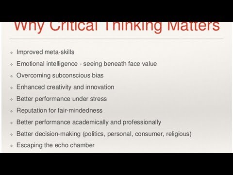 Why critical thinking matters - YouTube