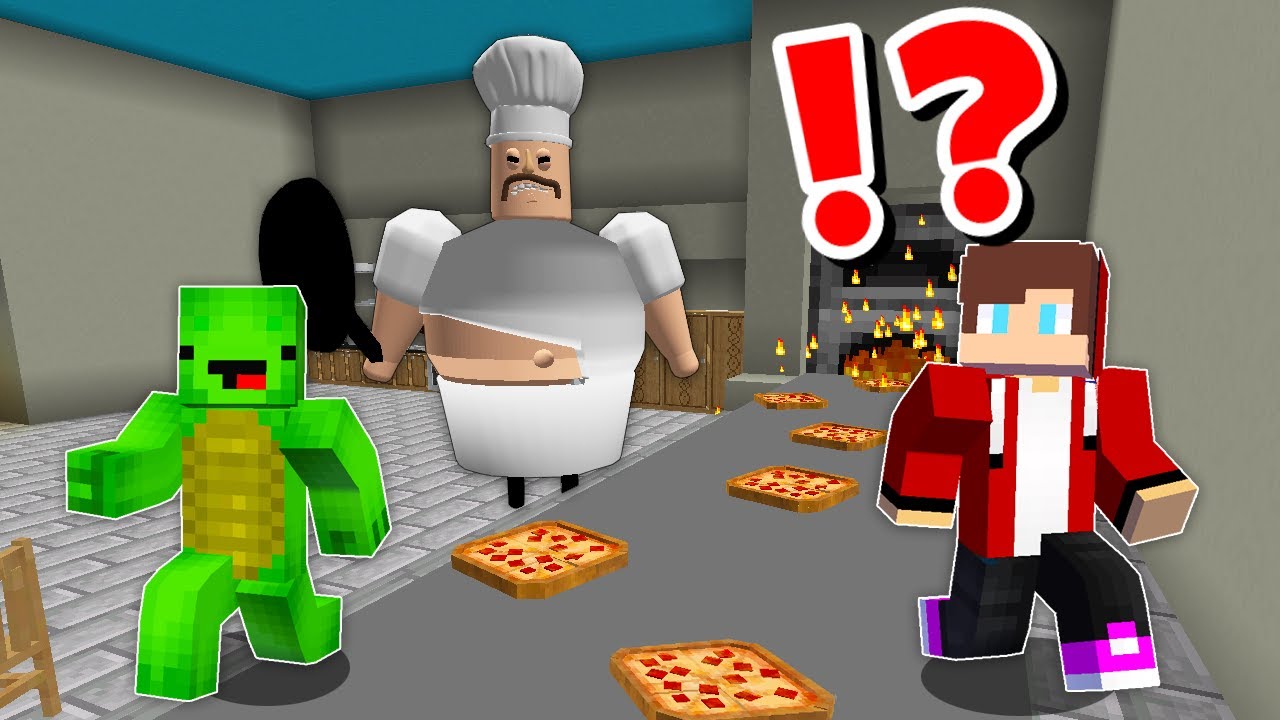JJ and Mikey ESCAPE PROM PIZZERIA CHALLENGE in Minecraft / Maizen animation - YouTube