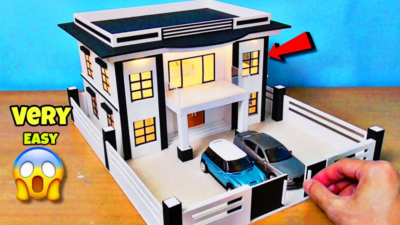 How To Make Best mini house with cardboard😱easy || at Home project ...
