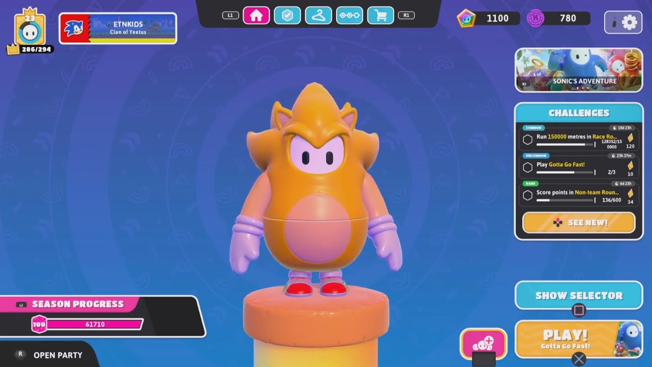 Fall Guys PS5 Super Sonic Skin Gameplay - YouTube