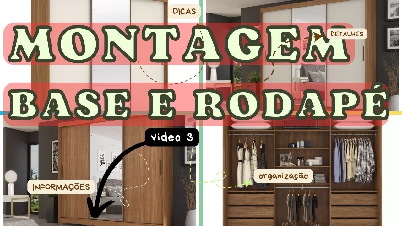 Montar Base e Rodapé do Guarda roupa Demobili - YouTube