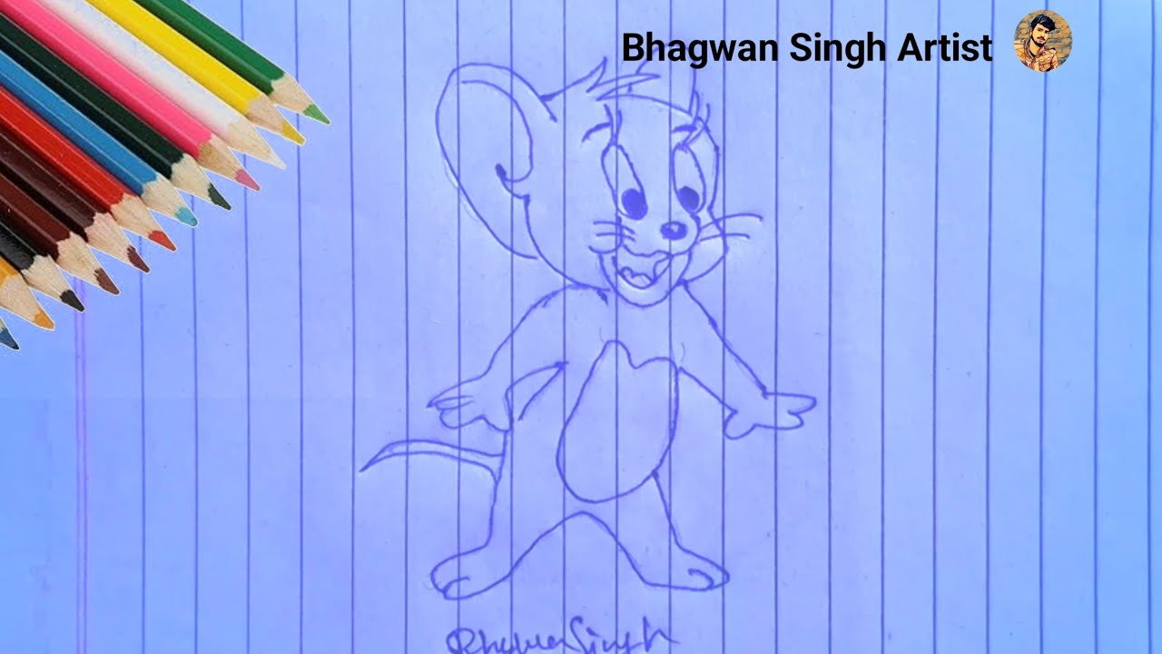 How to draw Jerry easy step by step ||Tom andJerry drawing || Cartoon ...
