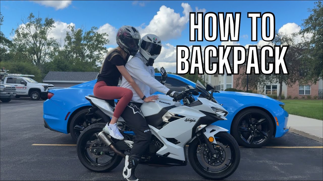 How To Backpack On A Motorcycle - YouTube