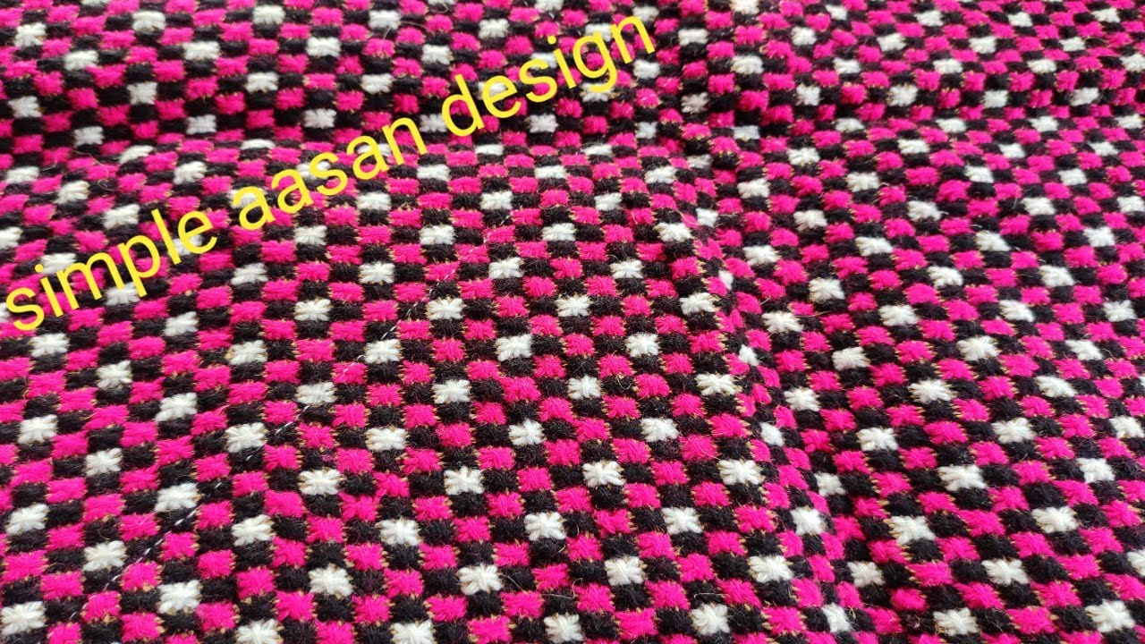 simple aasan design ,easy ashon stitch by woolen - YouTube