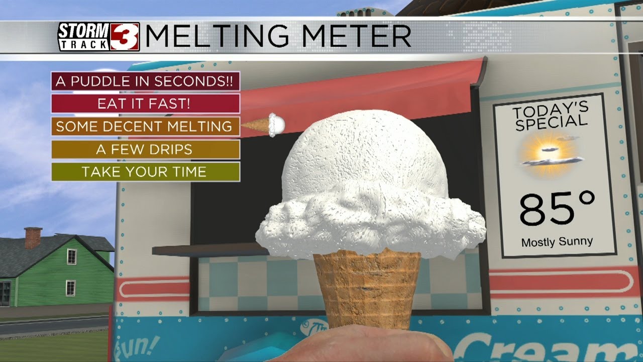 Some decent melting for ice cream weather is forecasted for Wednesday ...