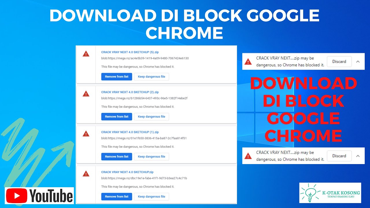 Cara Mengatasi Download di Block Oleh Google Chrome (is Dangerous, so ...