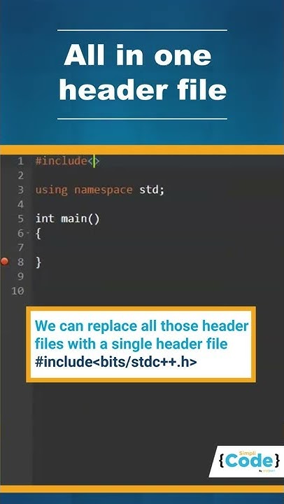 All In One Header File | Best Header File For Programmers | #Shorts | SimpliCode - YouTube
