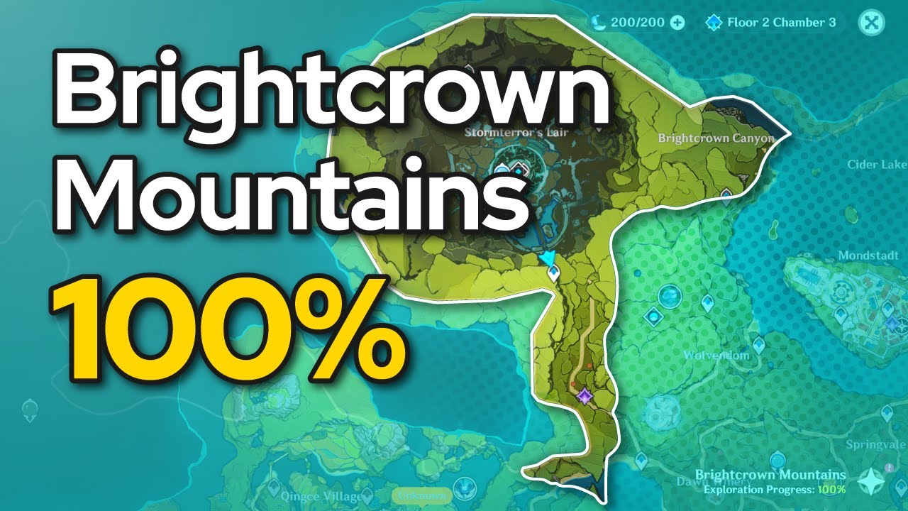 Brightcrown Mountains 100% exploration guide - YouTube