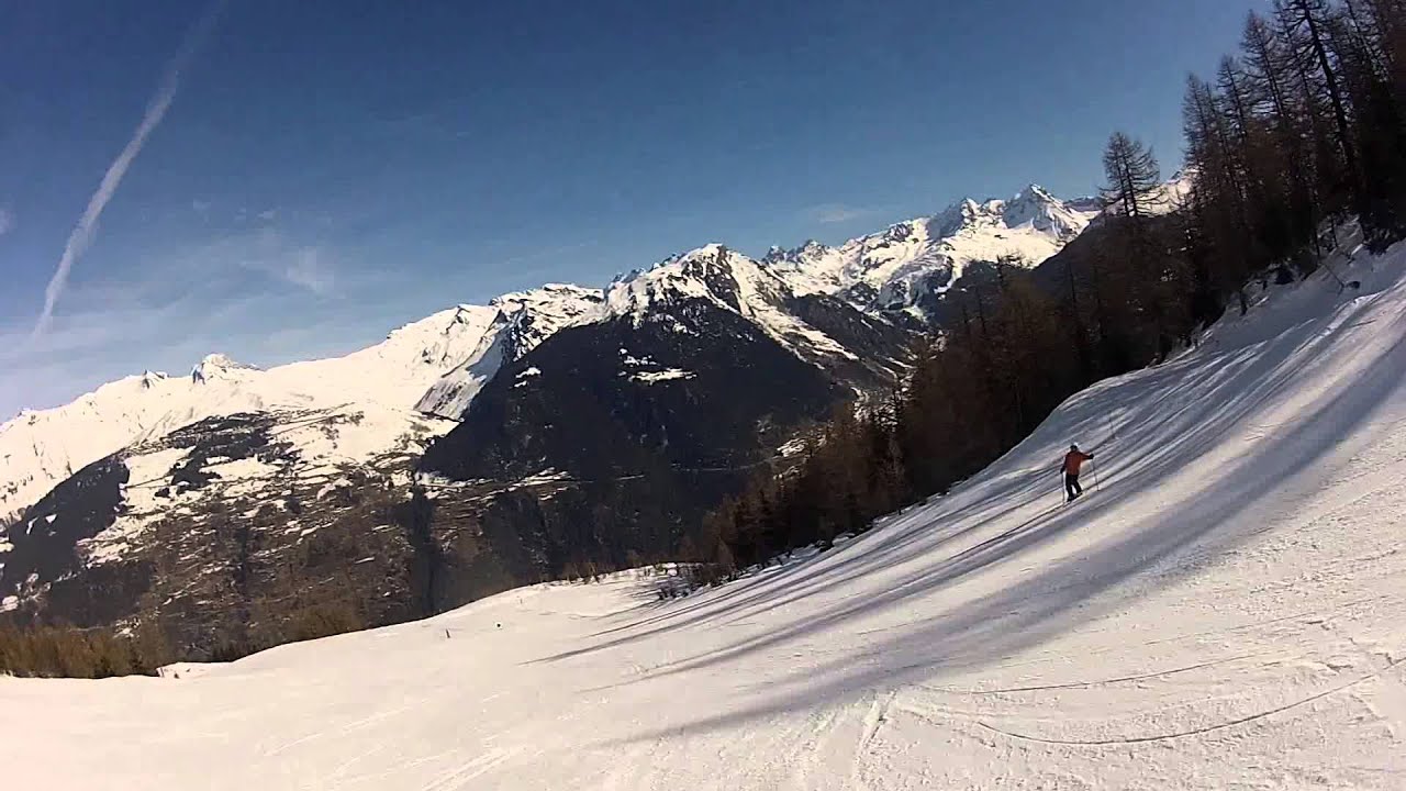 [GOPRO] Les Arcs : Descente depuis l'Aiguille Rouge (mars 2012) - YouTube