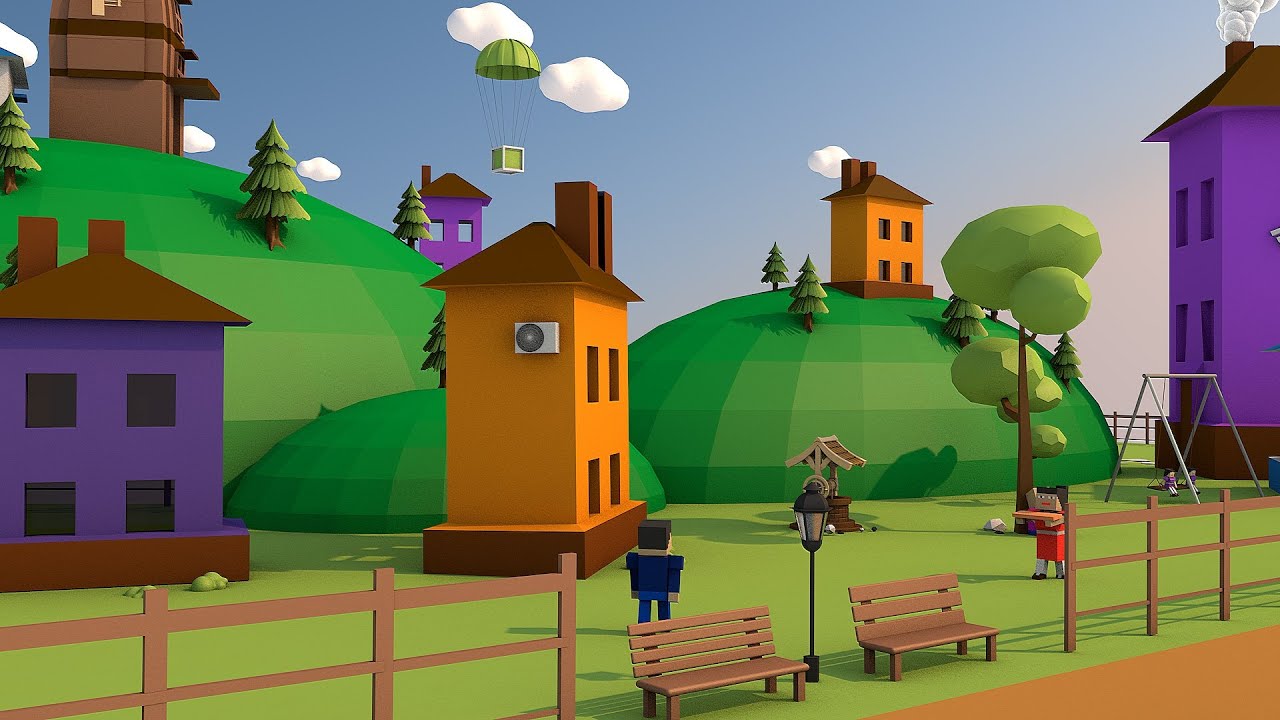 Low poly 3D environment animation using Cinema 4D - YouTube