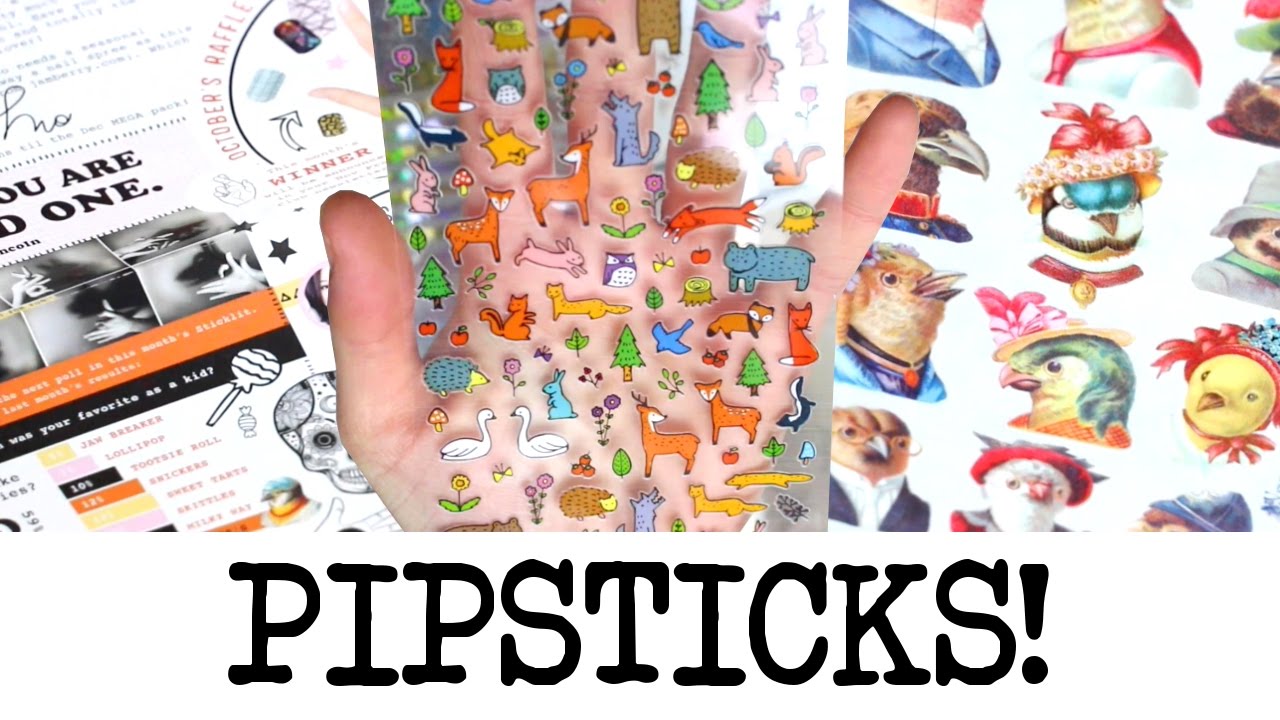 Pipsticks Sticker Subscription! Oct & Nov 2016 | MyGreenCow - YouTube