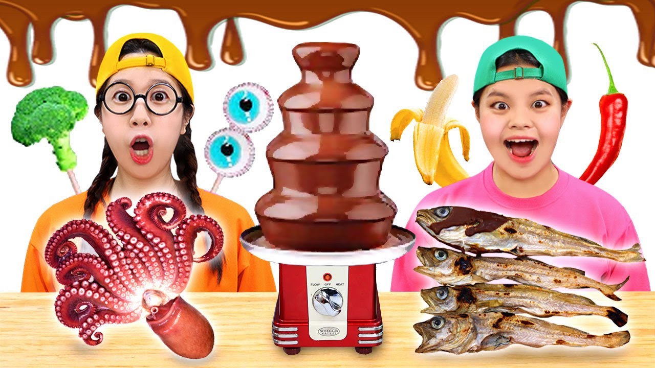Chocolate Fondue Challenge 초콜릿 퐁듀 챌린지 TIMI 티미 - YouTube