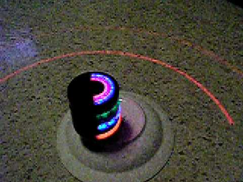 Spinning Top with LED's, Lasers, & Music - YouTube