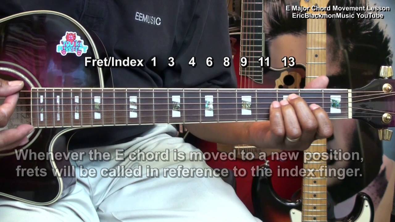 How To Play An E Major Guitar Chord - Progression Movement Lesson ...